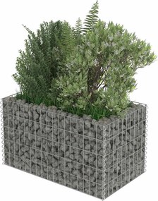 Gabionový vyvýšený záhon pozinkovaná ocel 90 x 50 x 50 cm 143569