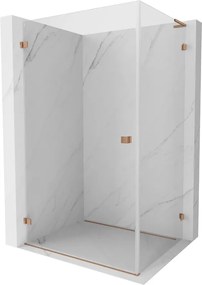 Mexen Lunar-B L sklápěcí sprchový kout levý 90 x 80 cm, čiré sklo, měděná matná, 832L-090-080-65-00-L