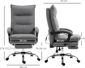 Kancelářská židle Vinsetto s masážní funkcí, výškově nastavitelná kancelářská židle, ergonomická židle k PC v tmavě šedé barvě pro pohodlí v kanceláři