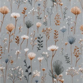 Prostěradlo z mikrovlákna BOTANIC FIELD šedé 90x200 cm