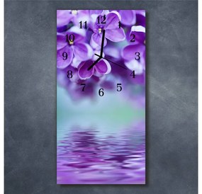 Nástěnné hodiny obrazové na skle - Šeříkové květy