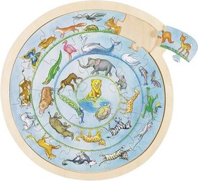 Puzzle goki kulaté puzzle na desce - zvířátka