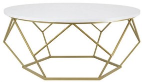  HowHomely | Konferenční stolek DIAMOND 41,5x90 cm zlatá/bílá | DD0048