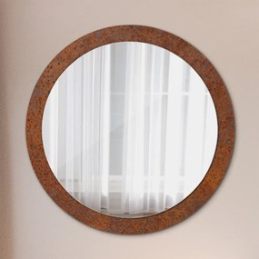 Kulaté dekorativní zrcadlo Rezavý kov fi 90 cm