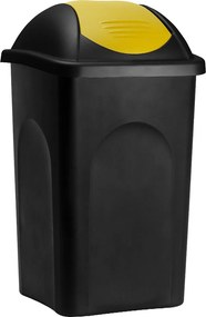 Odpadkový koš černá/žlutá plast 60L