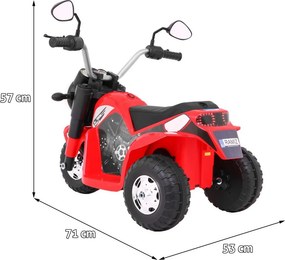 Ramiz Dětská bateriová motorka MiniBike červená + zvuky + LED světla + ekokůže