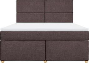 Box spring postel s matrací tmavě hnědá 180x200 cm textil 3293655