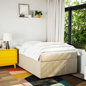 Box spring postel s matrací krémová 120x190 cm textil 3285461