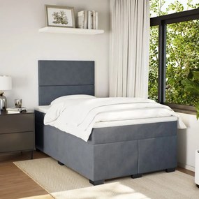 Box spring postel s matrací tmavě šedá 120 x 200 cm samet 3293177