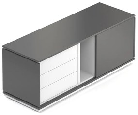 Kontejner Creator 153,6 x 53,6 cm, 3-modulový, posuvné dveře, bílá / antracit
