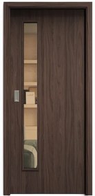 SAPELI ELEGANT KOMFORT M60 - CPL LAMINÁT - POSUVNÉ DVEŘE VČ. ZÁRUBNĚ - Ořech Průchozí šířka (cm): 110, Průchozí výška (cm): 197, Typ skla: Planibel bronz