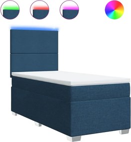 Box spring postel s matrací modrá 90x190 cm textil 3292642