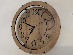 Li-Go "Inverzní ciferník" světelné hodiny s powerbankou a pohybovým čidlem/dub světlý velikost svítidla/hodin: 31 cm