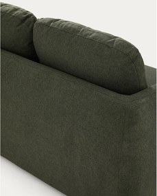 Tmavě zelená žinylková rozkládací pohovka 218 cm Laira – Kave Home