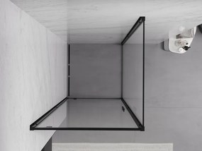 Mexen Exo sprchový kout otočný 100 x 100 cm, průhledný, černý - 8181-100-100-70-00