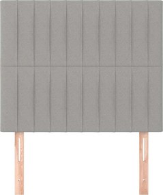 Čelo postele světle šedé 100x5x118/128 cm látkové 3116560