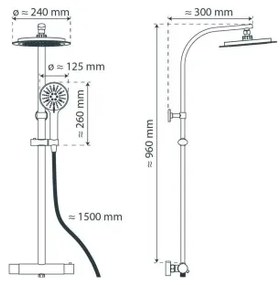Schütte 60076 - Sprchová sada s termostatickou baterií MADURA FRESH černá