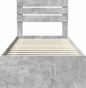 Rám postele s čelo Beton 90 x 200 cm Masivní borové dřevo 3411458