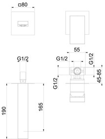 Matně černá podomítková umyvadlová baterie (1 výstup) Latus – Sapho