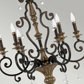 Elstead MARQUETTE A rustikální lustr 71 cm 6xE14 starý bronz