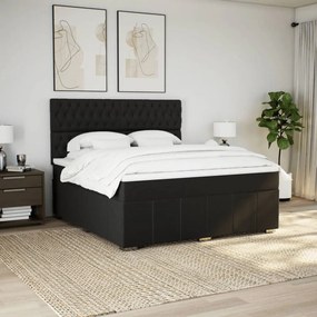 Box spring postel s matrací černá 180x200 cm textil 3291756