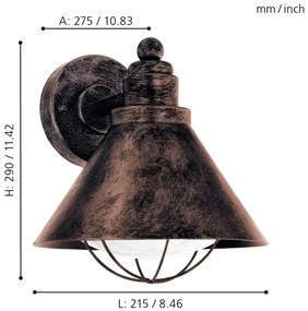 Eglo 94858 - Venkovní svítidlo BARROSELA 1xE27/40W/230V IP44