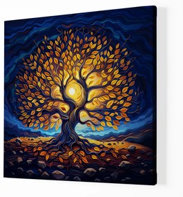 Obraz na plátně - Strom života Slunce v duši FeelHappy.cz Velikost obrazu: 140 x 140 cm