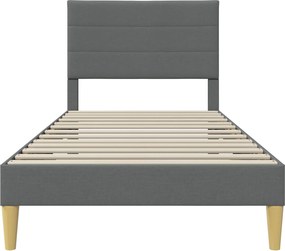 Rám postele s čelo Tmavě šedá 90 x 190 cm Textil 3414672