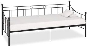 Petromila Rám denní postele černý kov 90 x 200 cm