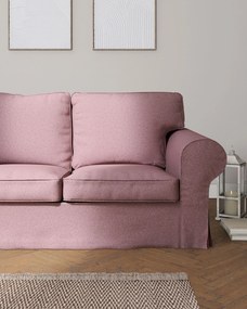 Potah na pohovku IKEA  Ektorp 3-místná, rozkládací STARÝ MODEL PIXBO barva růžová látka pletený vzor