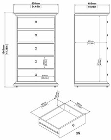 Tvilum Komoda Provence 717 šedá