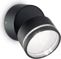 Ideal Lux OMEGA ROUND AP1 černá / Venkovní nástěnné svítidlo / LED 7,3