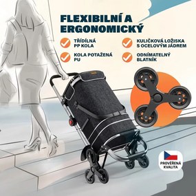 Nákupní vozík s chladicím vakem schodolez černý 109120