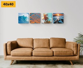 Set obrazů okouzlující mořská krajina - 4x 60x60 cm