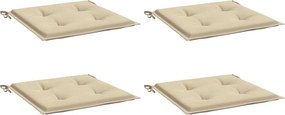 Podušky na zahradní židli 4 ks béžové 50x50x3 cm látka oxford 314044