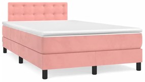 Box spring postel s matrací růžová 120x190 cm samet,  3269866