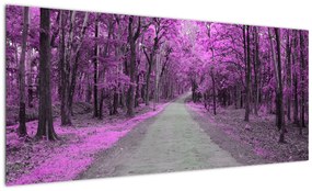 Moderní obraz - fialový les (100x40cm)