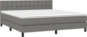 Box spring postel s matrací tmavě šedá 160x200 cm textil 3140386