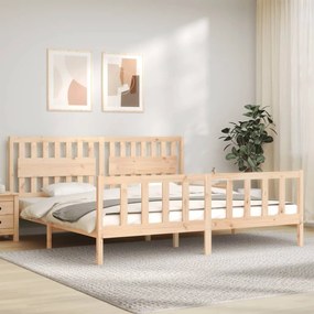 Rám postele s čelem 200 x 200 cm masivní dřevo,  3192446