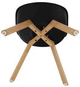 Jídelní židle BALI 2 new, plast a ekokůže černá, podnož buk