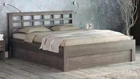 Dřevěná postel z masivu Postelia GEONA Buk postel s úložným prostorem 180x210cm - bukové dvoulůžko o šíři masivu 4 cm