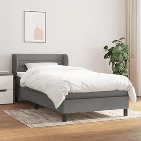 Box spring postel s matrací tmavě šedá 90x200 cm textil 3126294