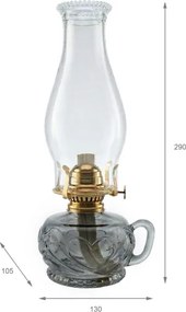 Brilagi - Petrolejová lampa MERLIN kouřová/šedá