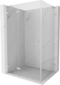Mexen Lunar, L sklápěcí sprchový kout levý 100 x 80 cm, 8mm čiré sklo, ocelový profil, 834L-100-080-97-00-L