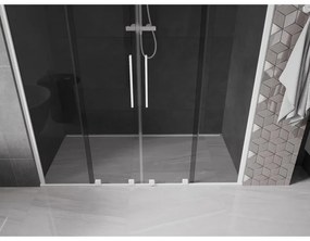 Mexen Velar Duo, posuvné sprchové dveře do otvoru 170 cm, 8mm šedé sklo, bílá matná, 871-170-000-42-20