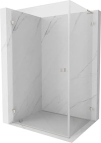 Mexen Lunar-B L sklápěcí sprchový kout levý 100 x 70 cm, čiré sklo, broušená ocel, 832L-100-070-97-00-L