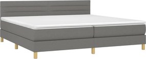 Box spring postel s matrací tmavě šedá 200x200 cm textil 3140722