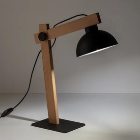 Stolní lampa OSLO 1xE27/15W/230V borovice/černá