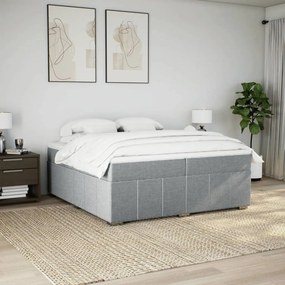 Box spring postel s matrací světle šedá 200 x 200 cm textil 3285498