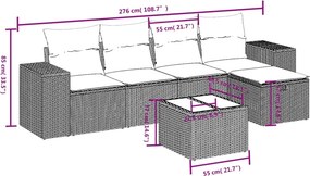 6dílná zahradní sedací souprava a podušky mix béžové polyratan 3264405